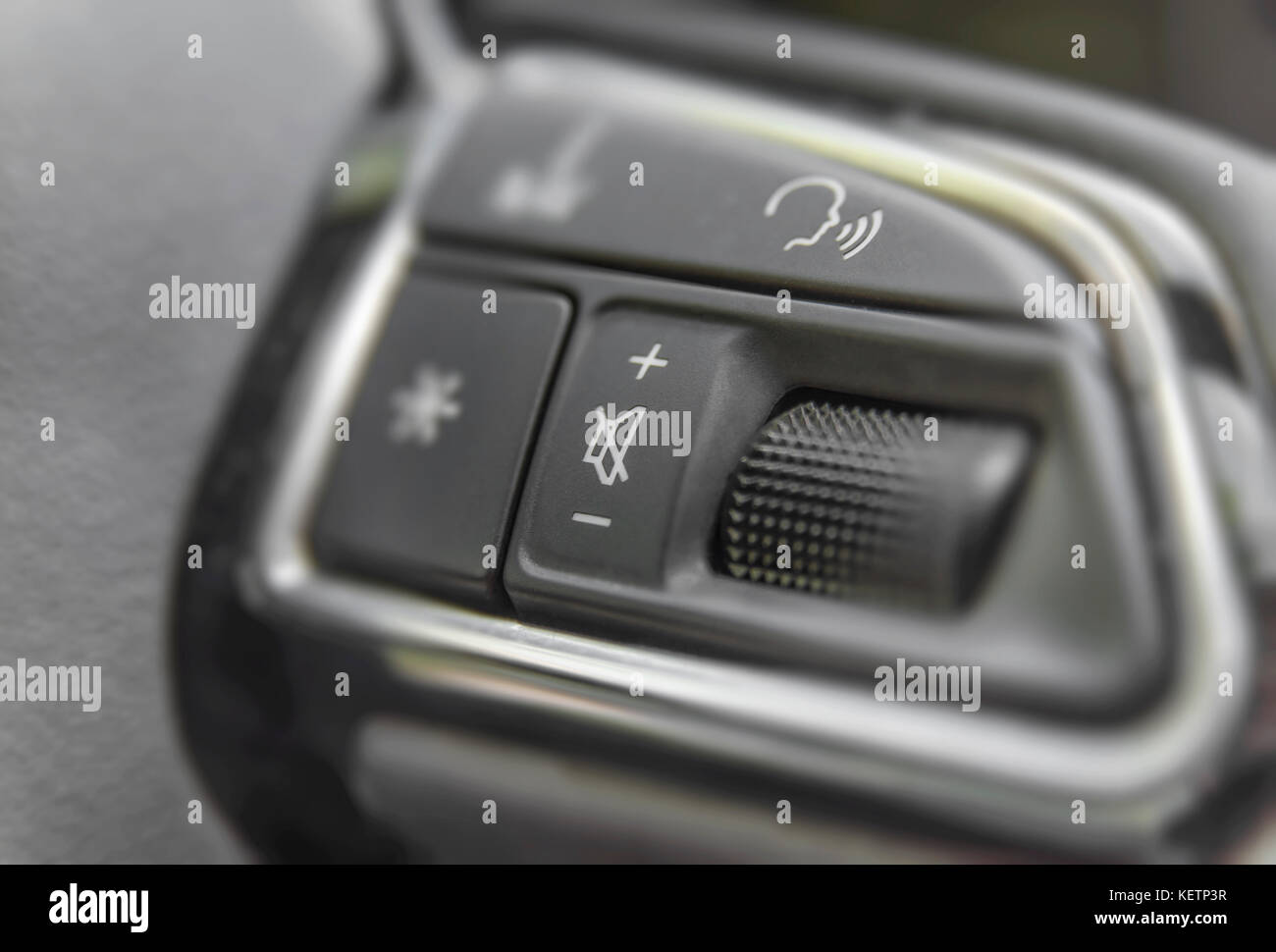 Steering wheel commands in modern luxurious car Stock Photo - Alamy