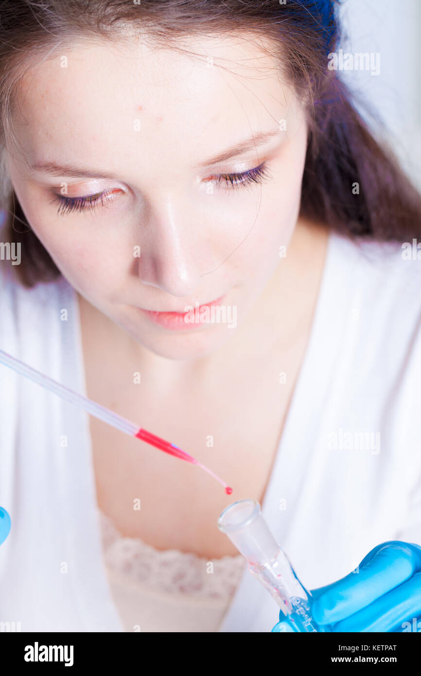 Female laboratory technician blood hi-res stock photography and images ...