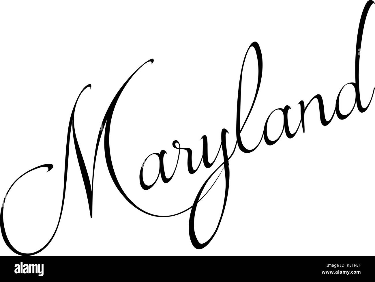 Maryland text sign illustration on white background Stock Vector Image ...