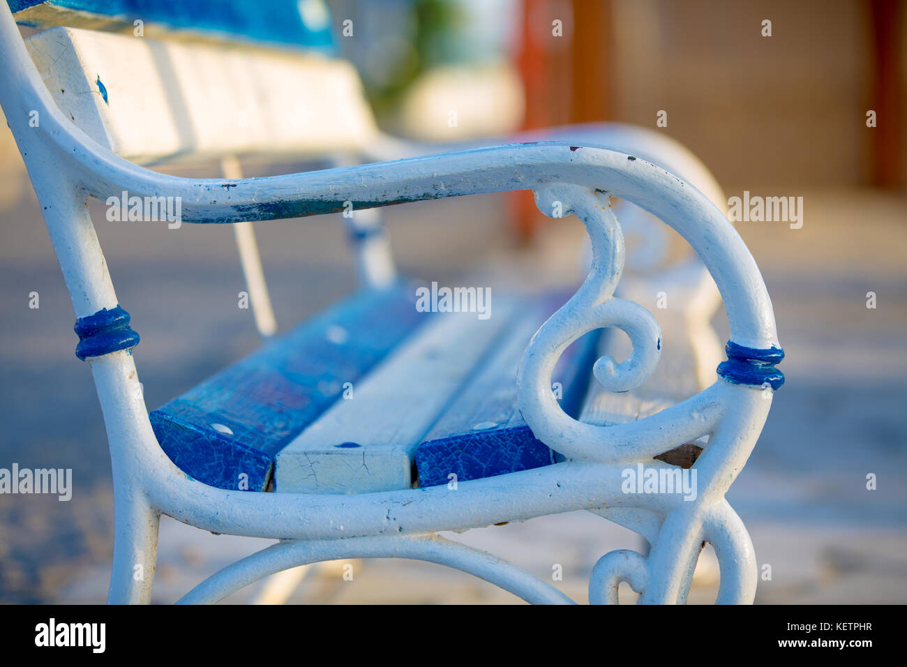 Ancient park bench Stock Photo - Alamy