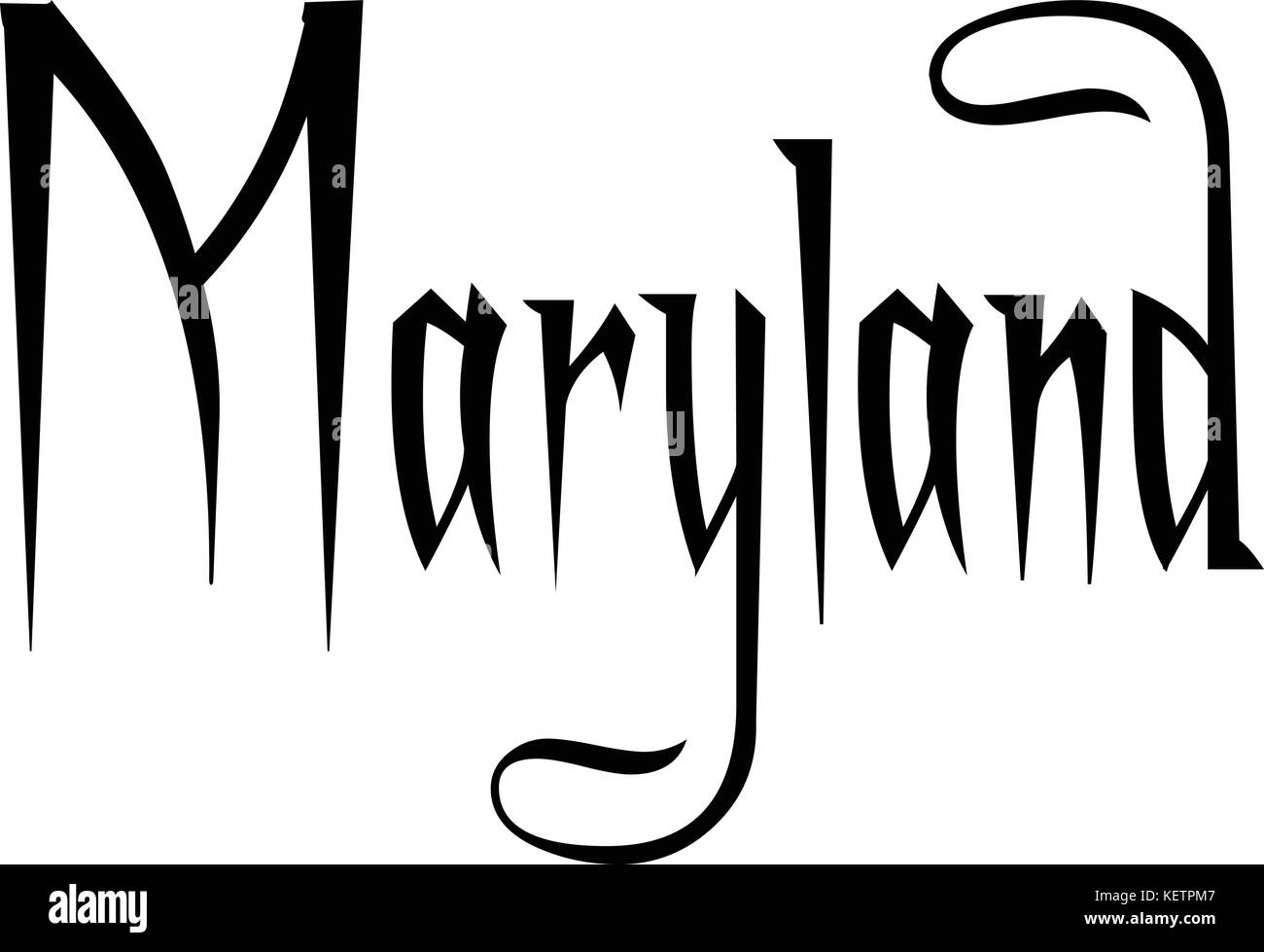 Maryland text sign illustration on white background Stock Vector Image ...