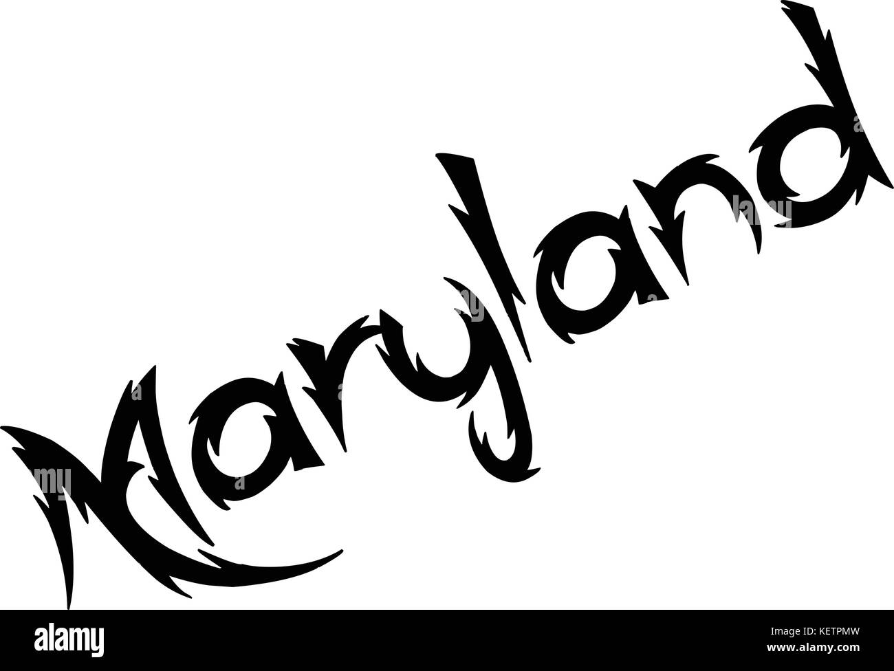 Maryland text sign illustration on white background Stock Vector Image ...
