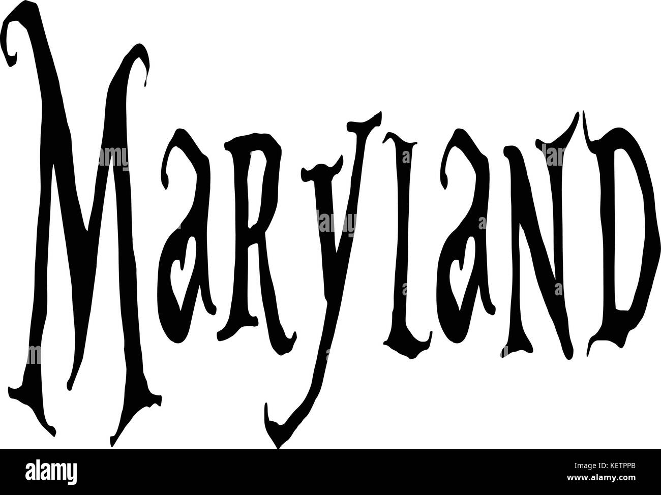 Maryland text sign illustration on white background Stock Vector Image ...