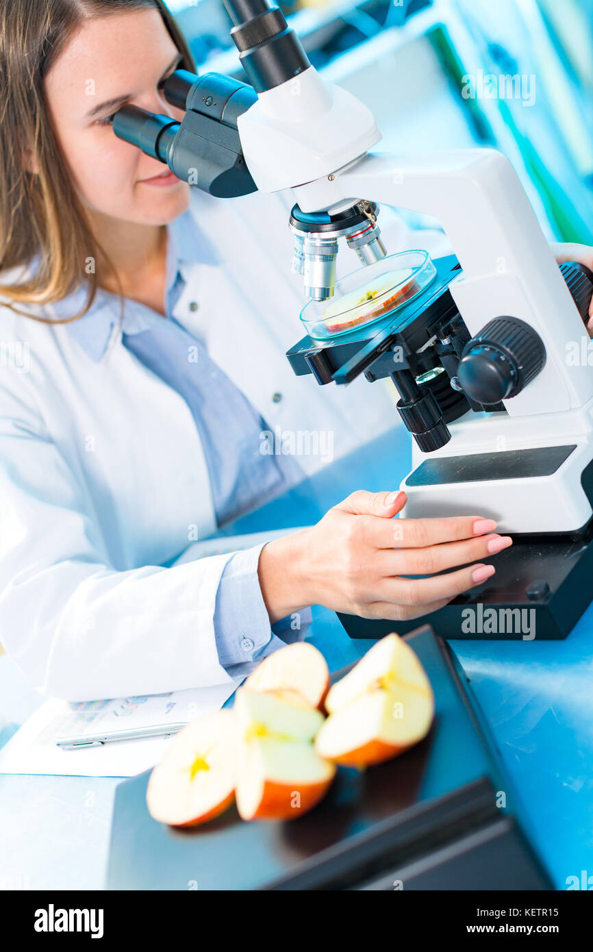 Checking fruit and vegetables for harmful elements. Laboratory for ...