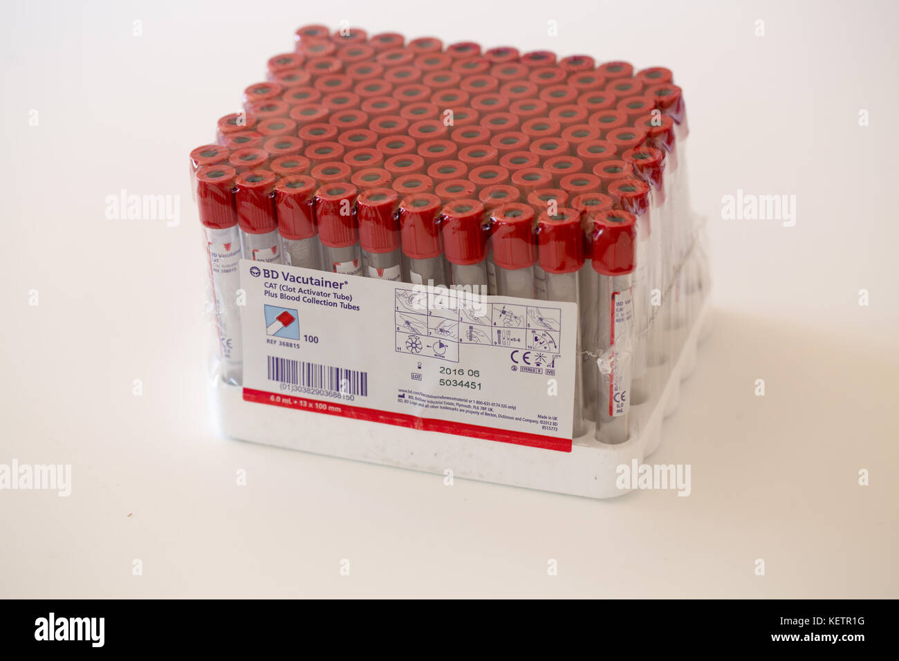 BERLIN, GERMANY - June 06, 2016: BD Vacutainer blood collection tubes ...