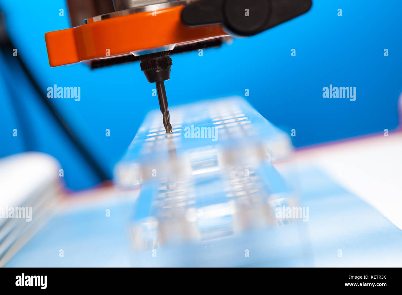 The milling machine processes the plastic blank Stock Photo - Alamy