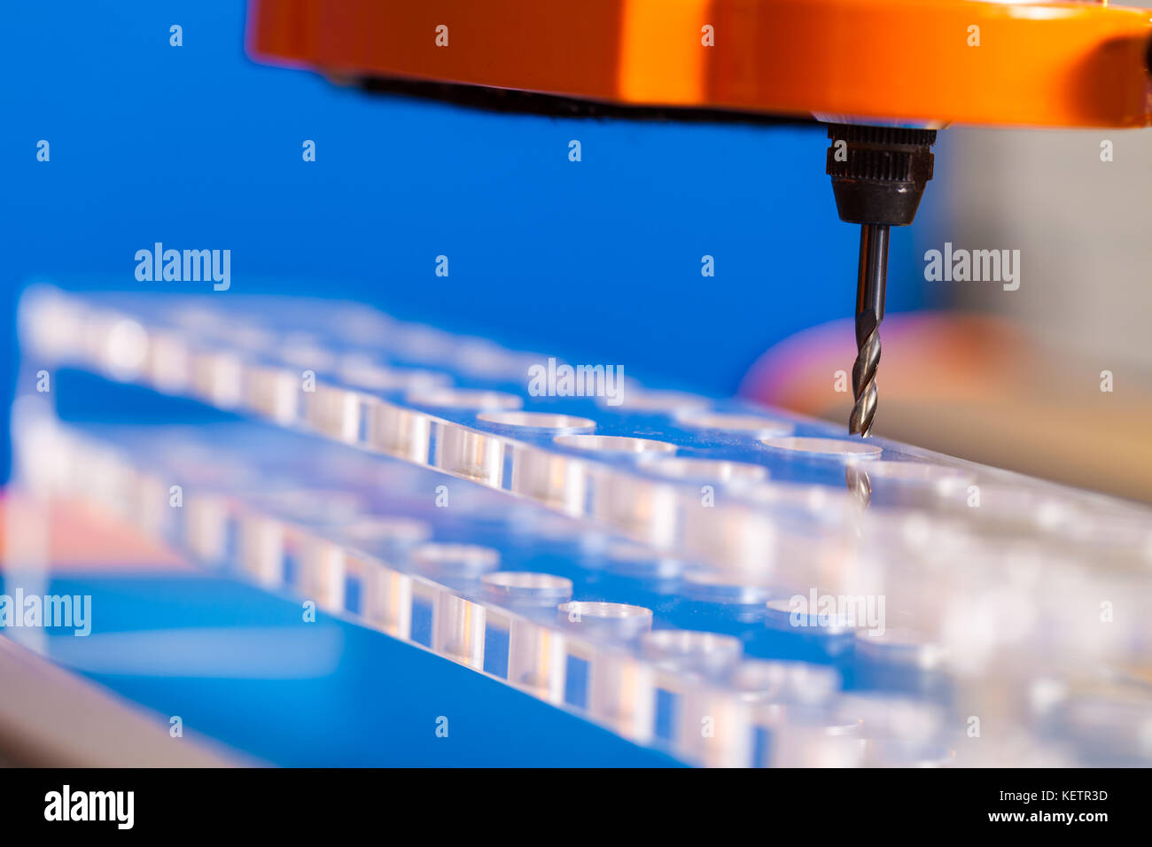 The milling machine processes the plastic blank Stock Photo - Alamy