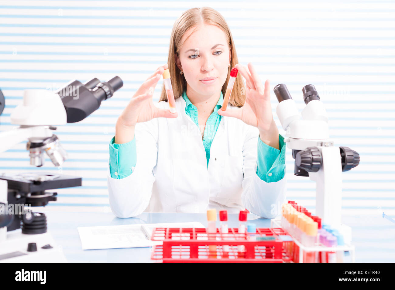 Nurse in the hospital laboratory Stock Photo - Alamy