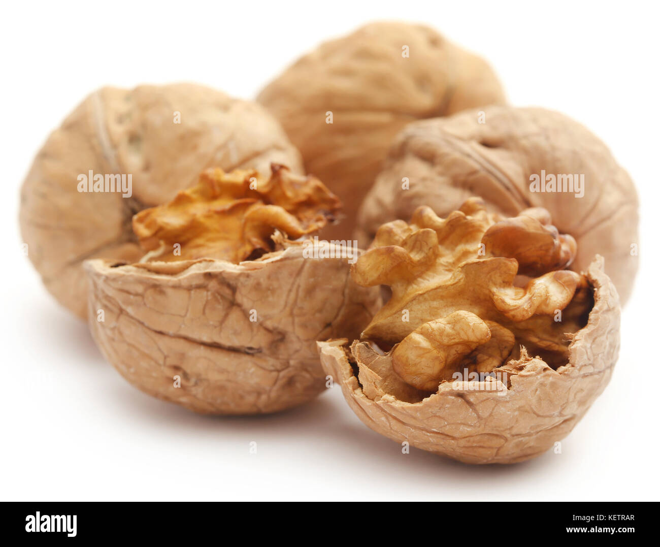 Walnut isolated over white background Stock Photo - Alamy