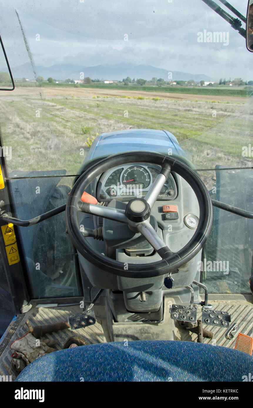 Driving tractor inside view hi-res stock photography and images - Alamy