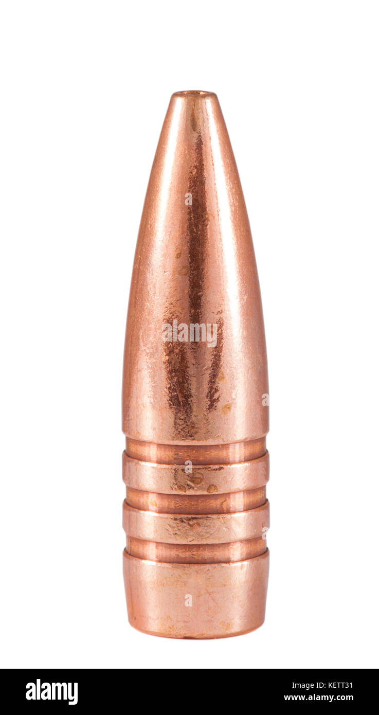 Bullet made out of copper isolated on a white background Stock Photo ...