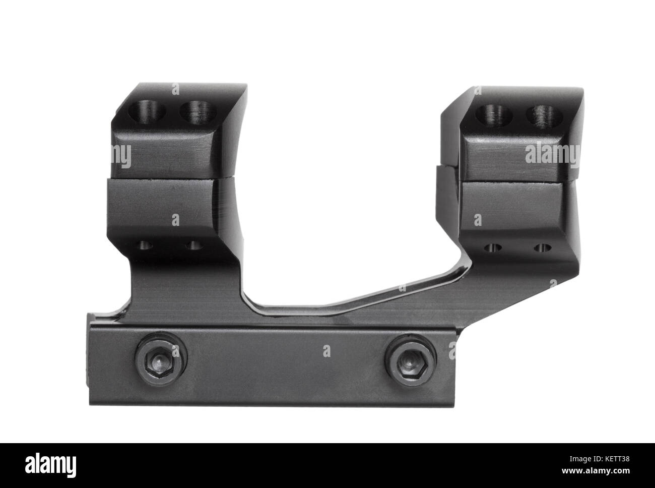 Metal mount used to attach a scope isolated on white Stock Photo - Alamy