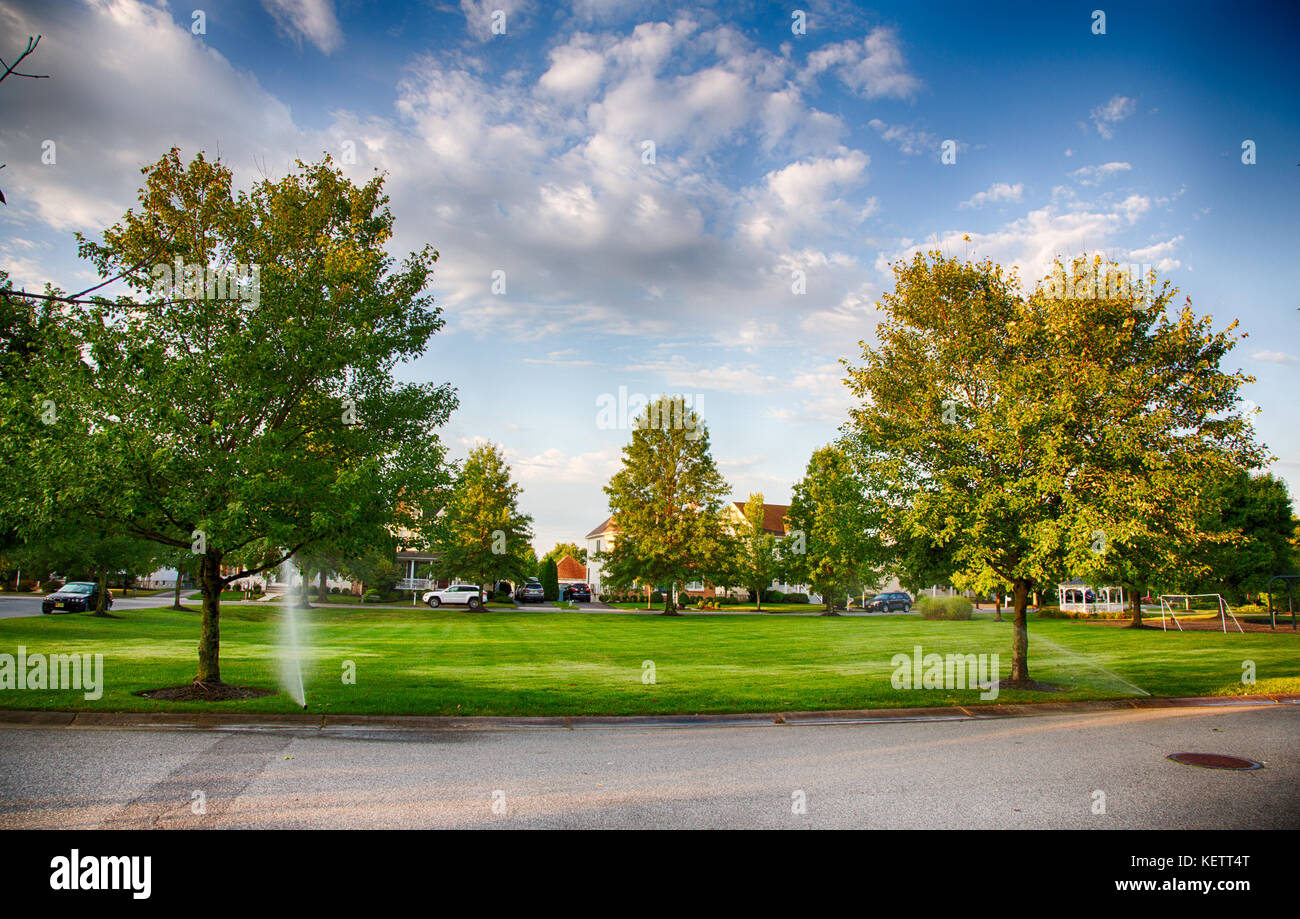 September 4, 2016 Medford, New Jersey: The common area park in the ...