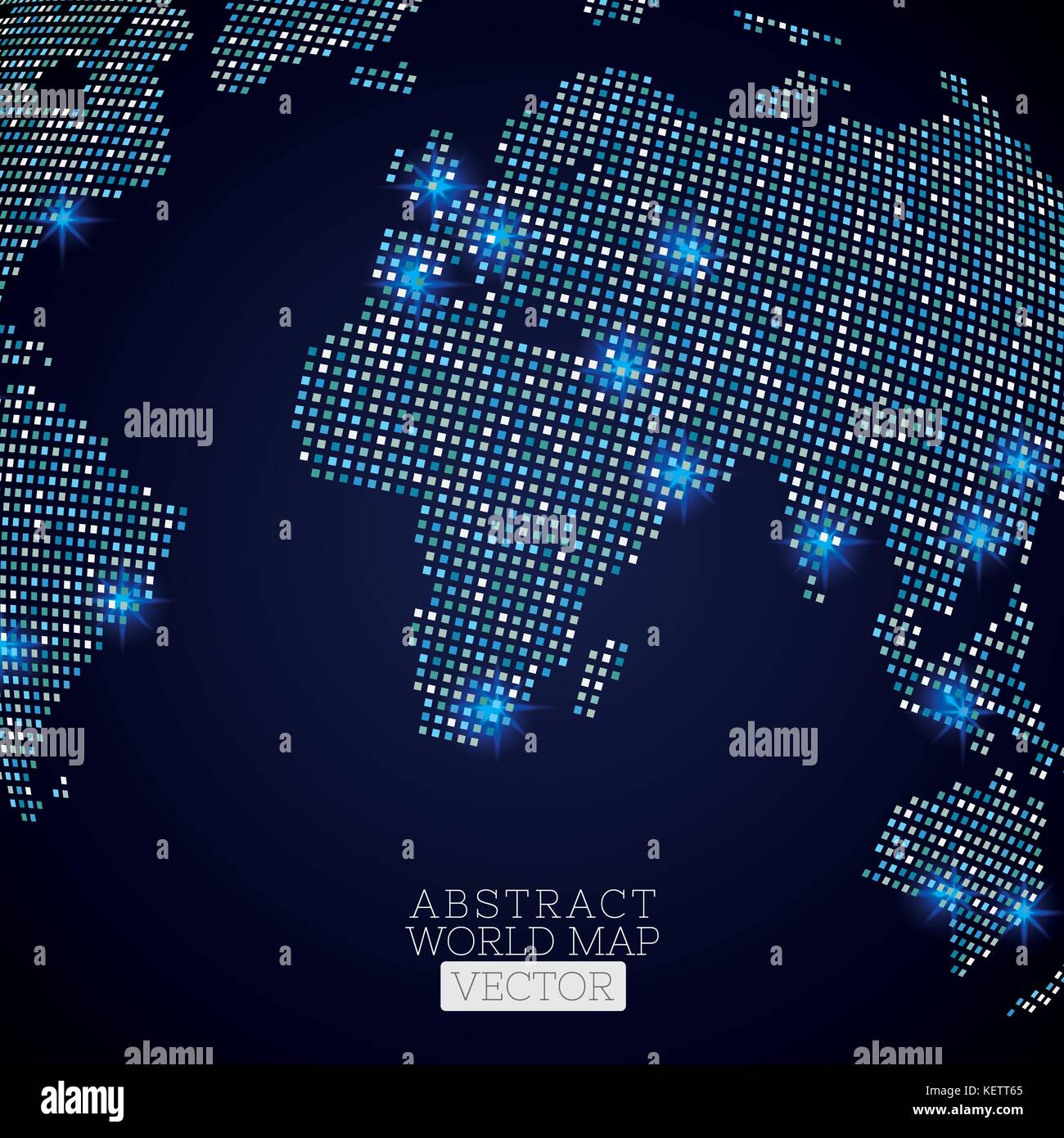 PrintPixel dot world map with glowing locations. Global technology ...