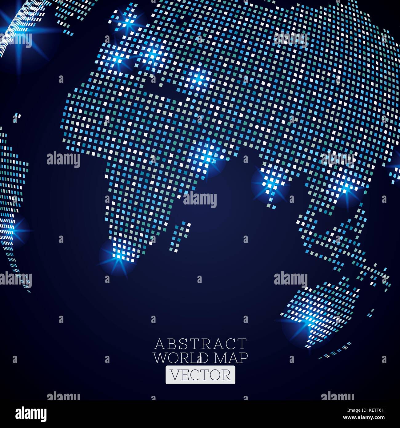 PrintPixel dot world map with glowing locations. Global technology ...