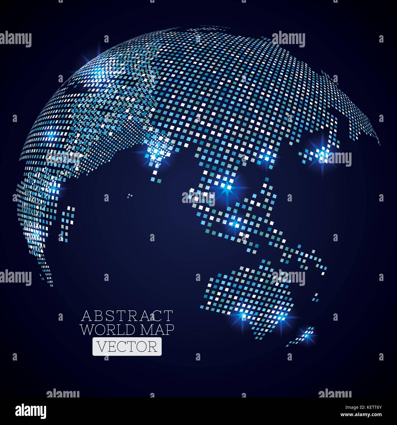 PrintPixel dot world map with glowing locations. Global technology ...
