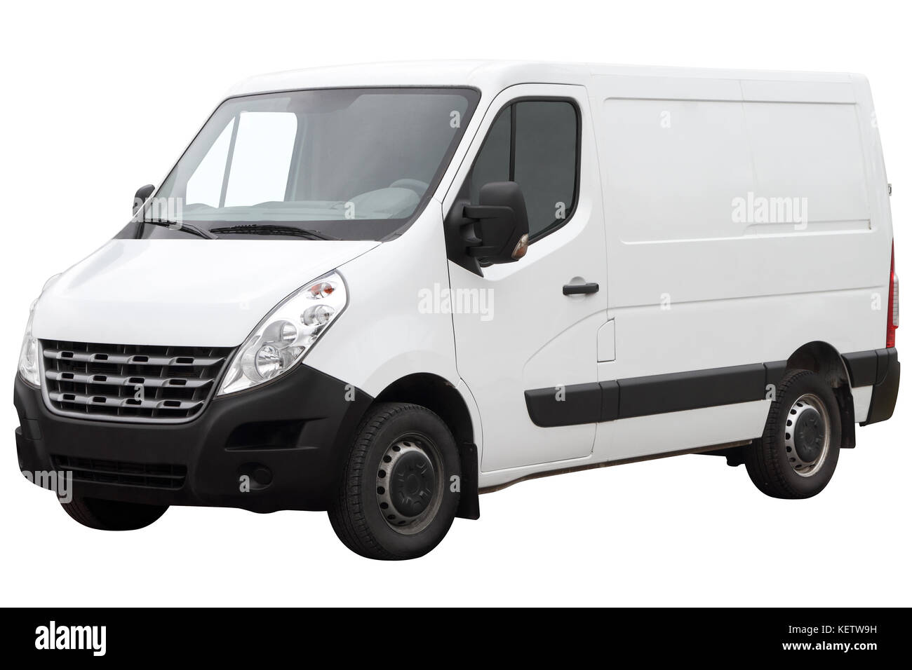 Modern white van, isolated on white background Stock Photo - Alamy