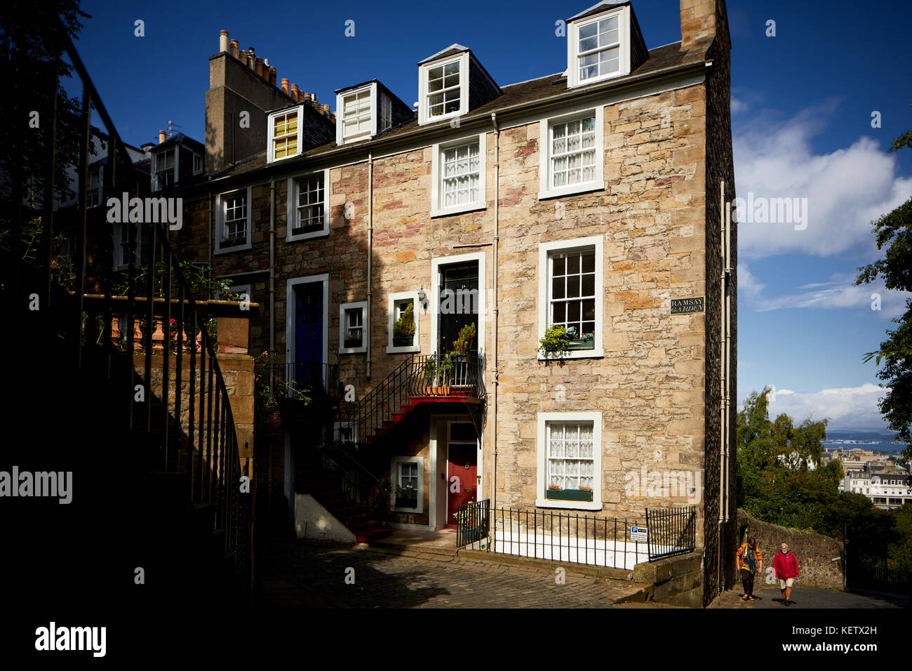 Edinburgh, Scotland, stone built townhouses just off Canongate the ...