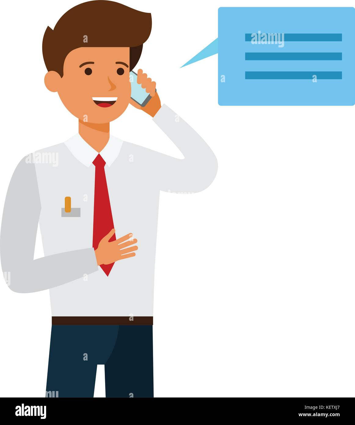 businessman making business call cartoon flat vector illustration ...