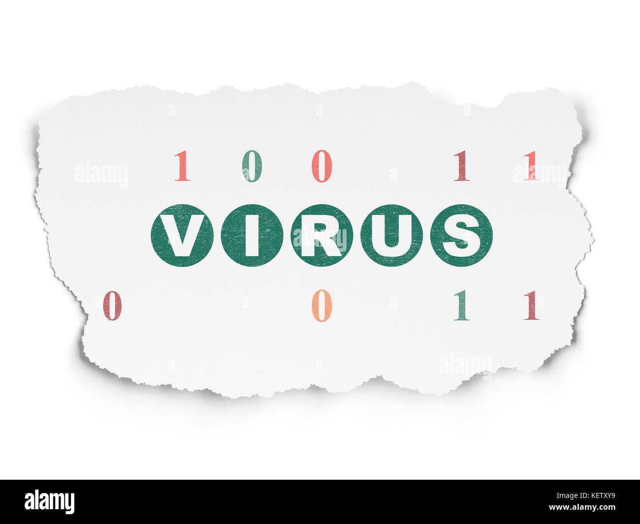 Protection concept: Virus on Torn Paper background Stock Photo - Alamy