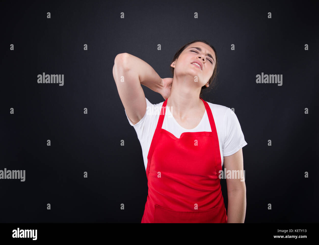 Tired young employee feeling exhausted after long day at job isolated ...