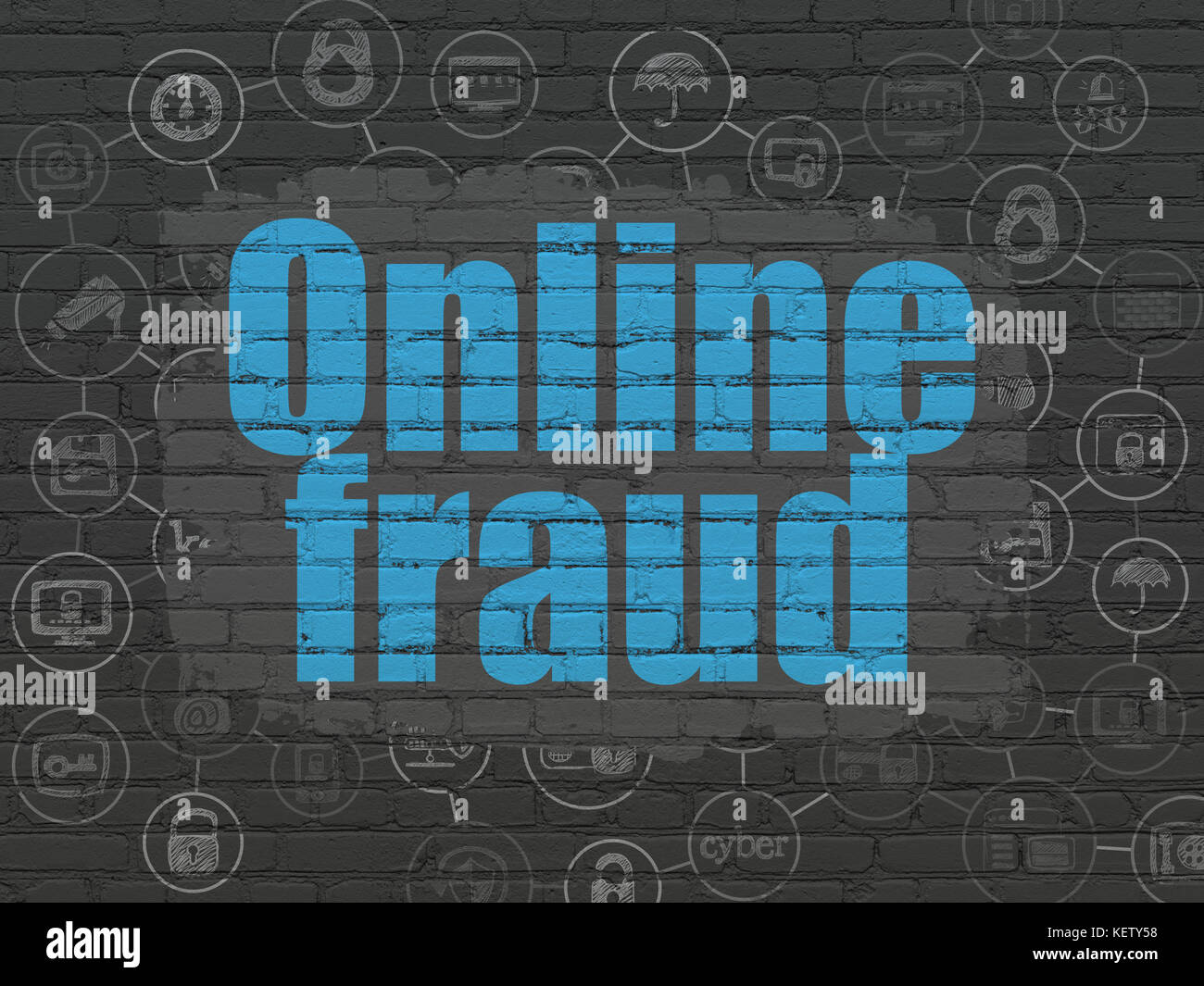 Security concept: Online Fraud on wall background Stock Photo - Alamy