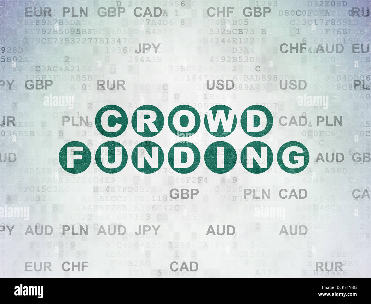 Finance concept: Crowd Funding on Digital Data Paper background Stock ...