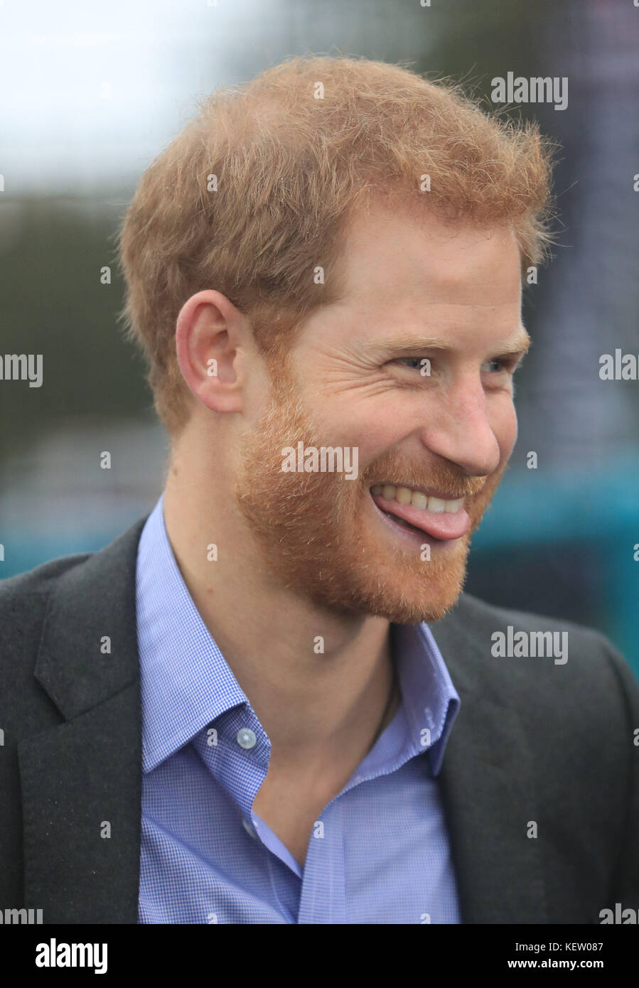 Prince Harry visits the Sir Tom Finney soccer Development Centre and ...