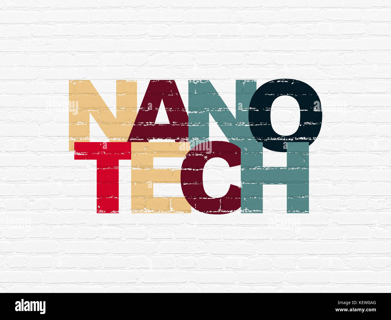 Science concept: Nanotech on wall background Stock Photo - Alamy