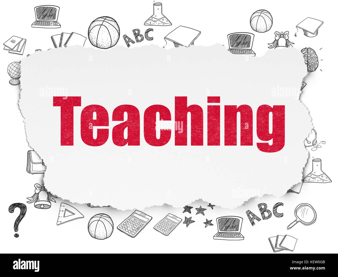 Education concept: Teaching on Torn Paper background Stock Photo - Alamy