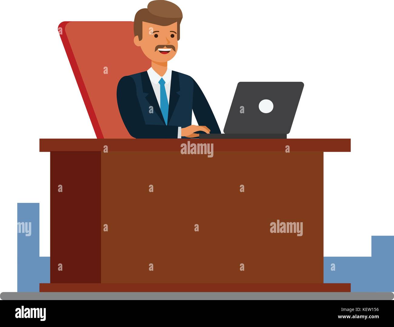 consultant working at office cartoon flat vector illustration concept ...