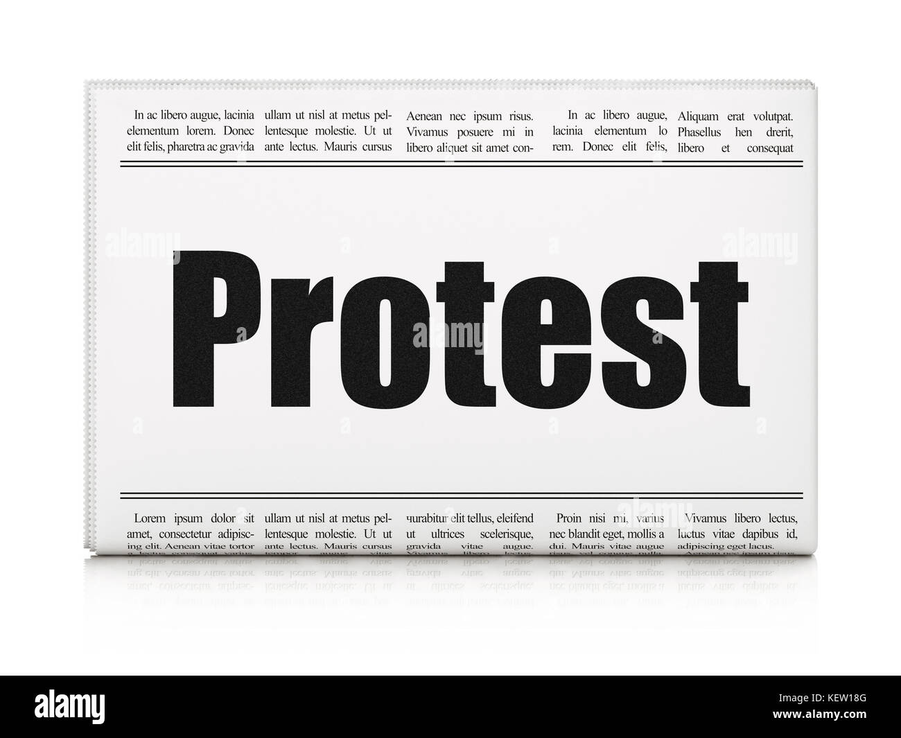 Political concept: newspaper headline Protest Stock Photo - Alamy