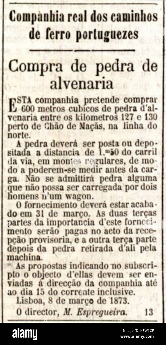 CRCFP tender notice for masonry stone Stock Photo - Alamy