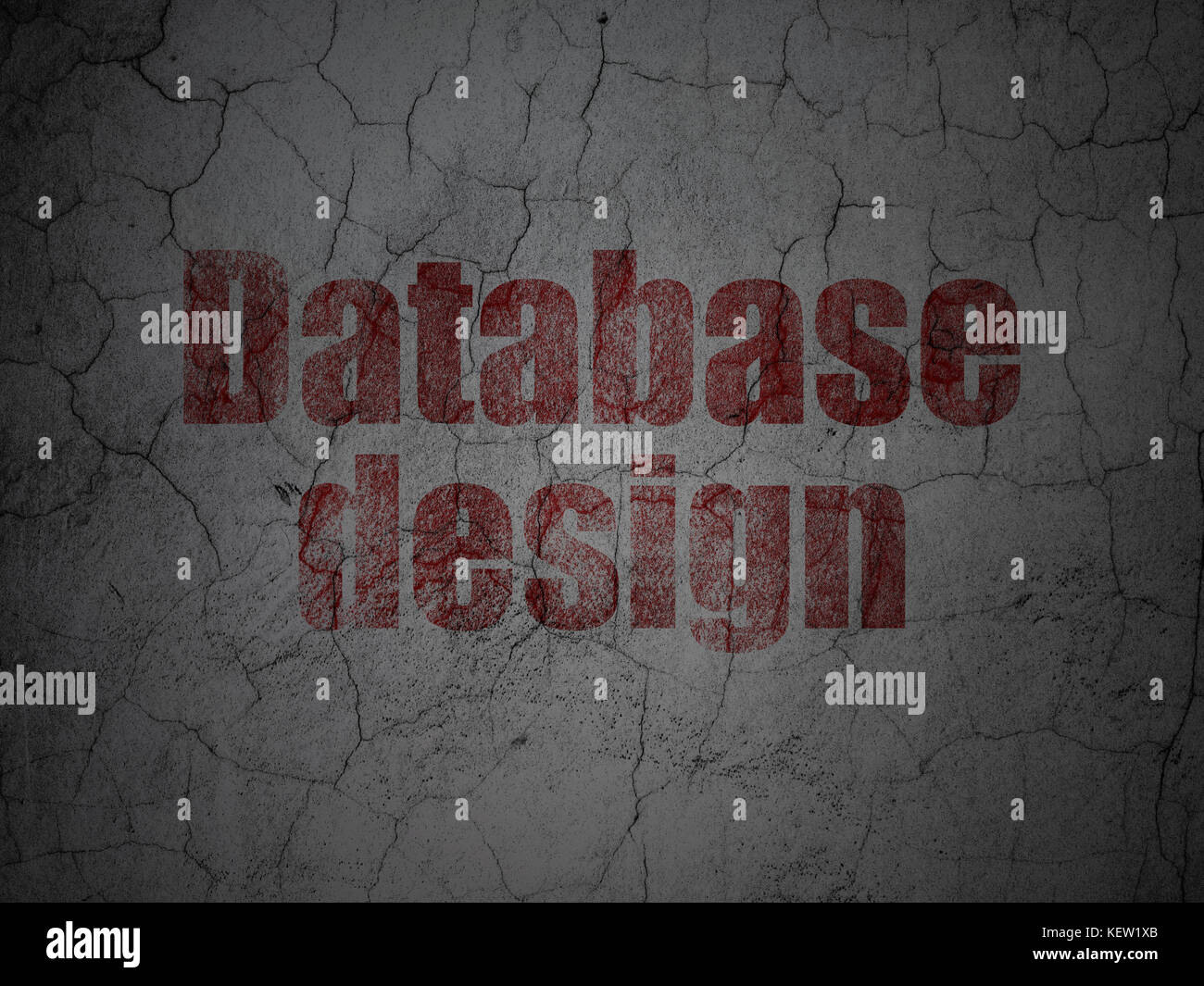 Software concept: Database Design on grunge wall background Stock Photo ...