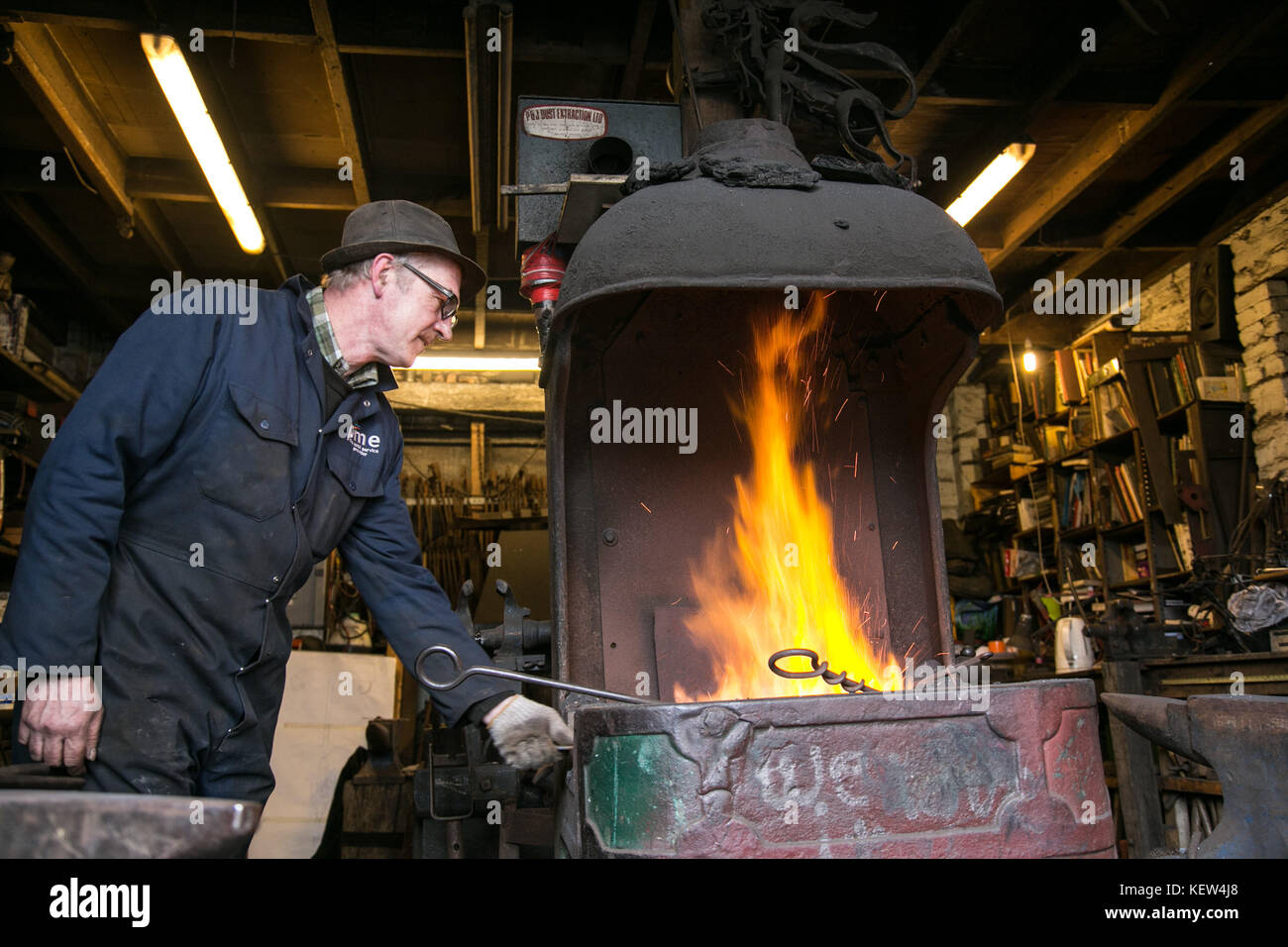 February 10, 2015 - London, United Kingdom - A blacksmith is seen at ...