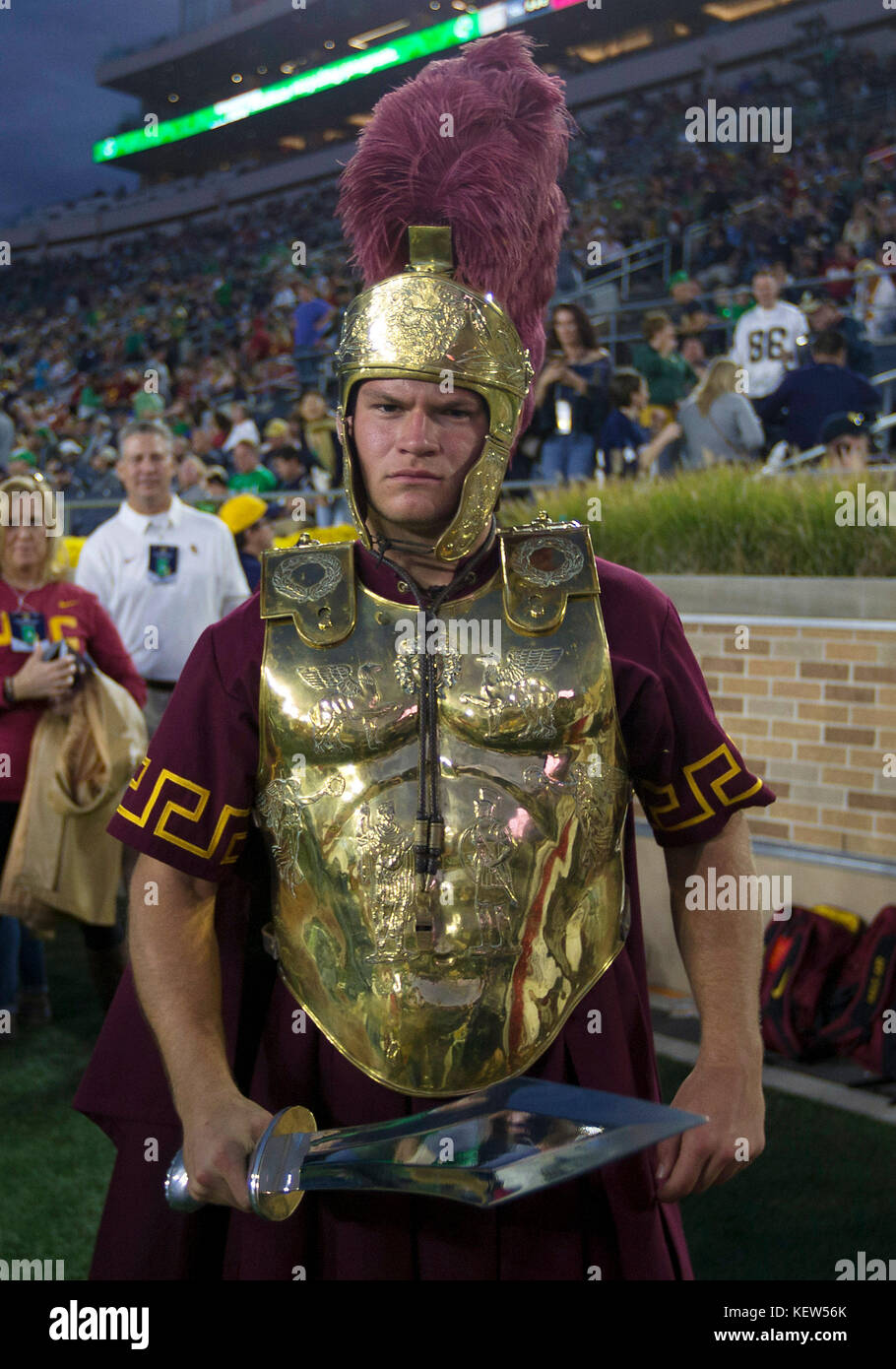 October 21, 2017: USC band leader during NCAA football game action ...