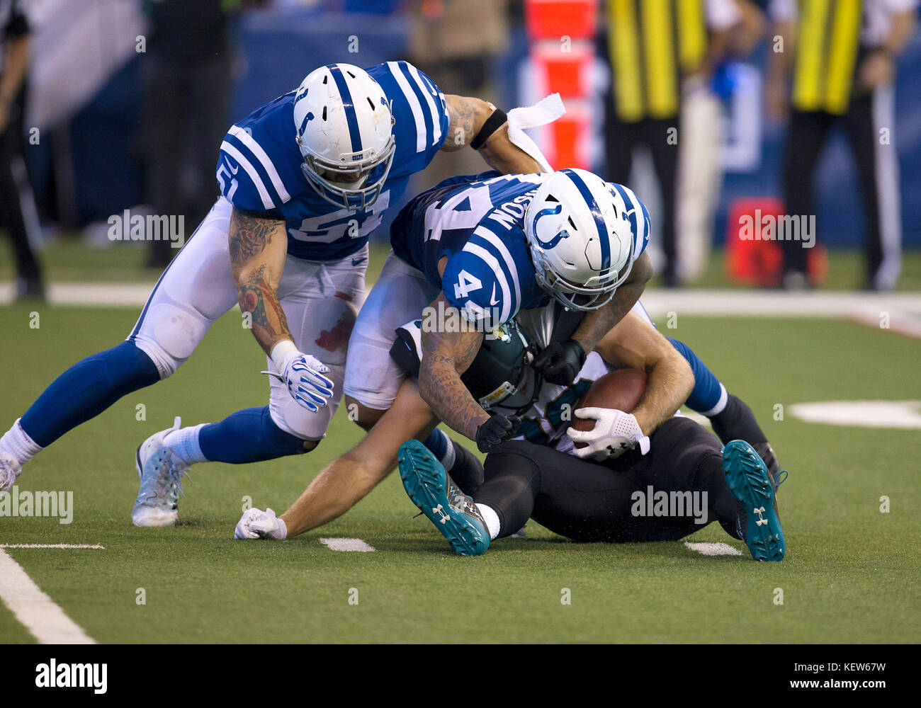 October 22, 2017: Indianapolis Colts linebacker Antonio Morrison (44 ... October 22, 2017: Indianapolis Colts linebacker Antonio Morrison (44 ...