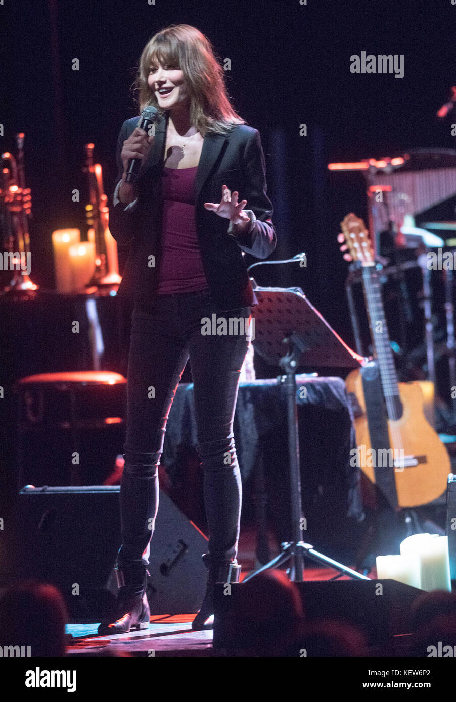 Athens, Greece. 23nd Oct., 2017. Carla Bruni, singer and former French ...