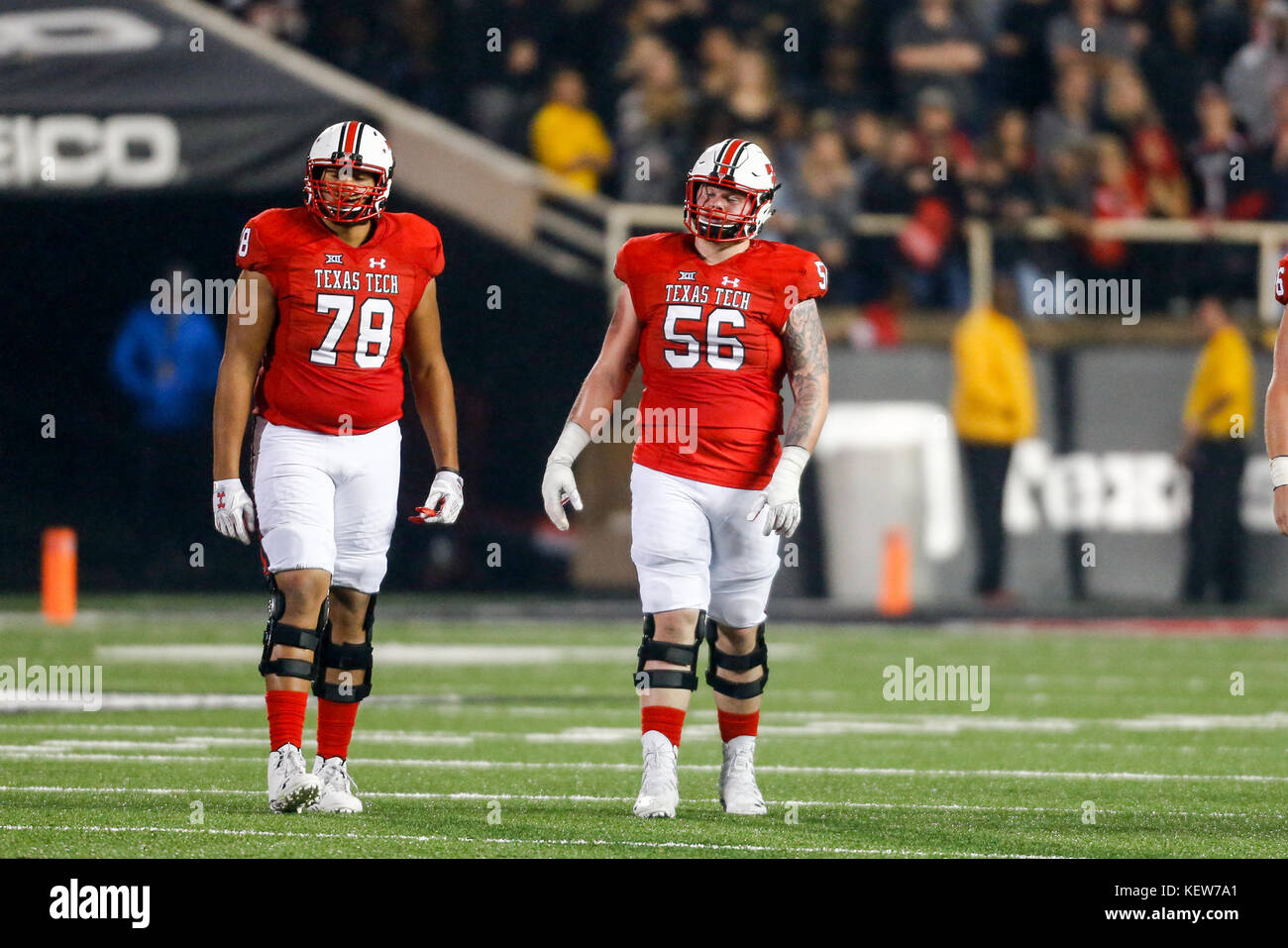 Lubbock, Texas, USA. 30th Sep, 2017. Texas Tech Red Raider offensive ...