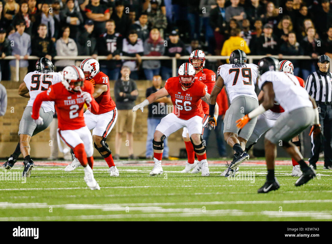 Lubbock, Texas, USA. 30th Sep, 2017. Texas Tech Red Raider offensive ...