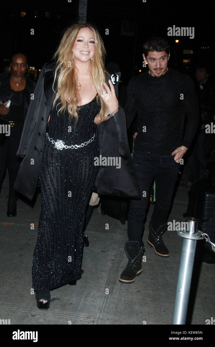 New York, NY, USA. 23rd Oct, 2017. Mariah Carey, Bryan Tanaka arriving ...