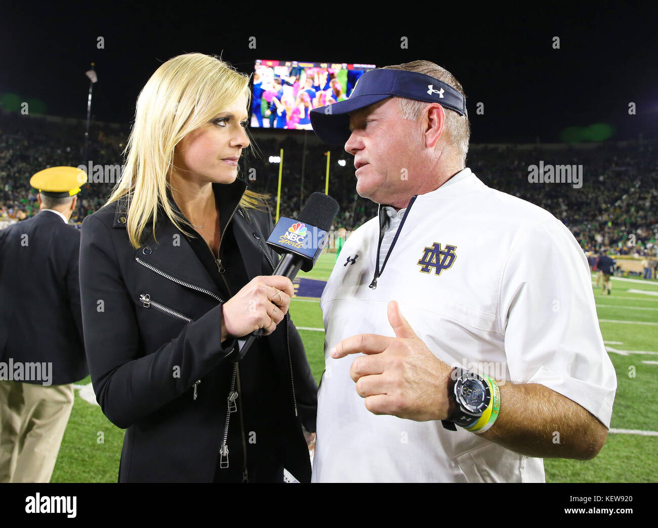 NBC sideline reporter Kathryn Tappen and Notre Dame Fighting Irish head ...