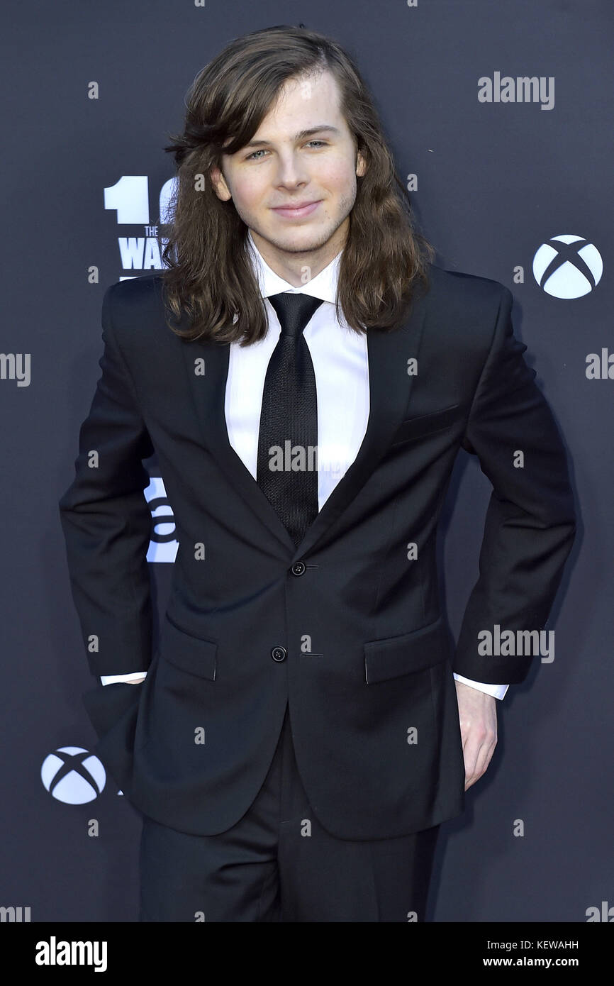 Chandler Riggs attends AMC's 'The Walking Dead' Season 8 Premiere and ...