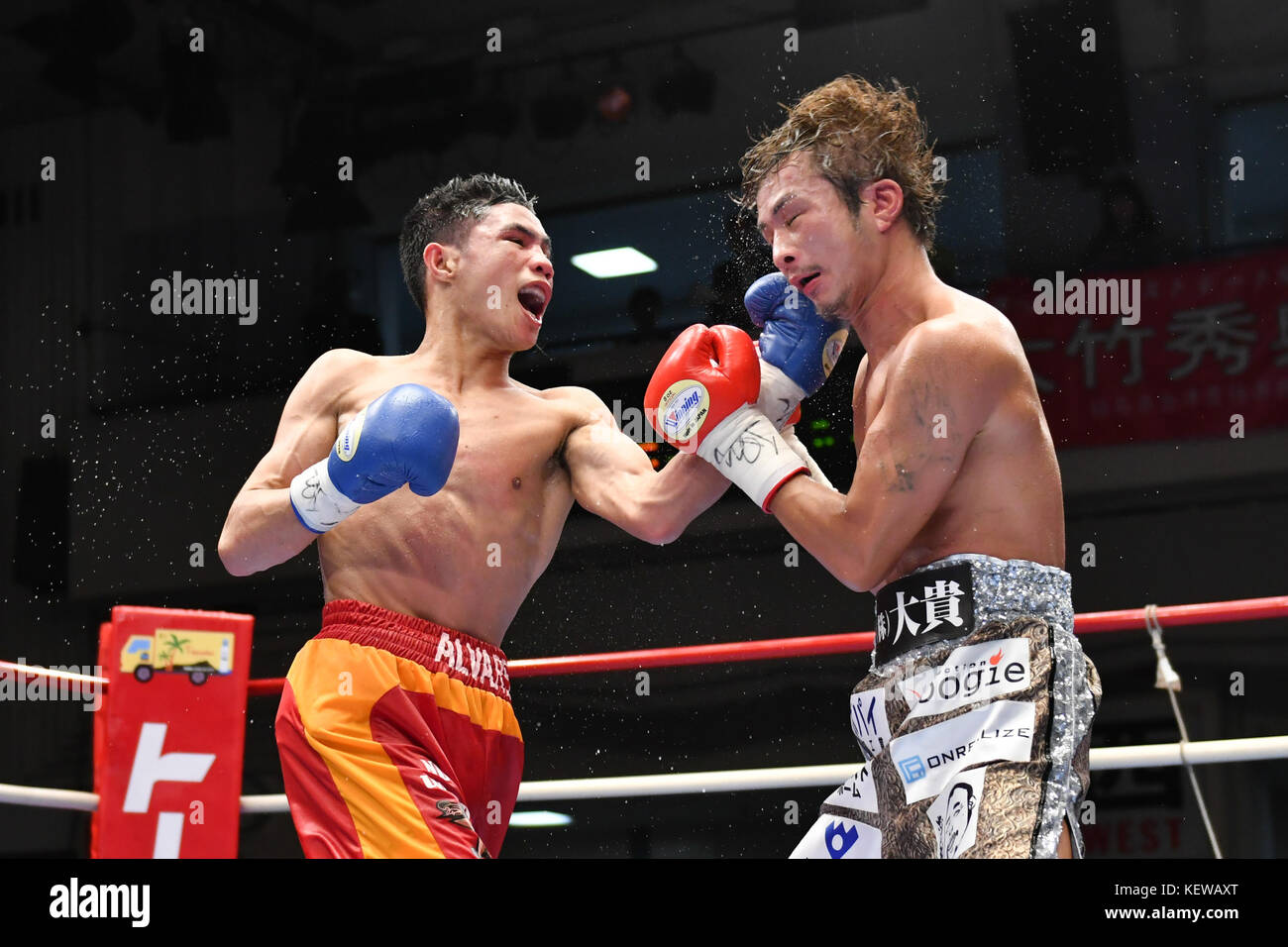 Tokyo, Japan. 13th Oct, 2017. (L-R) Jobert Alvarez (PHI), Keisuke Nakayama (JPN) Boxing : Jobert ...
