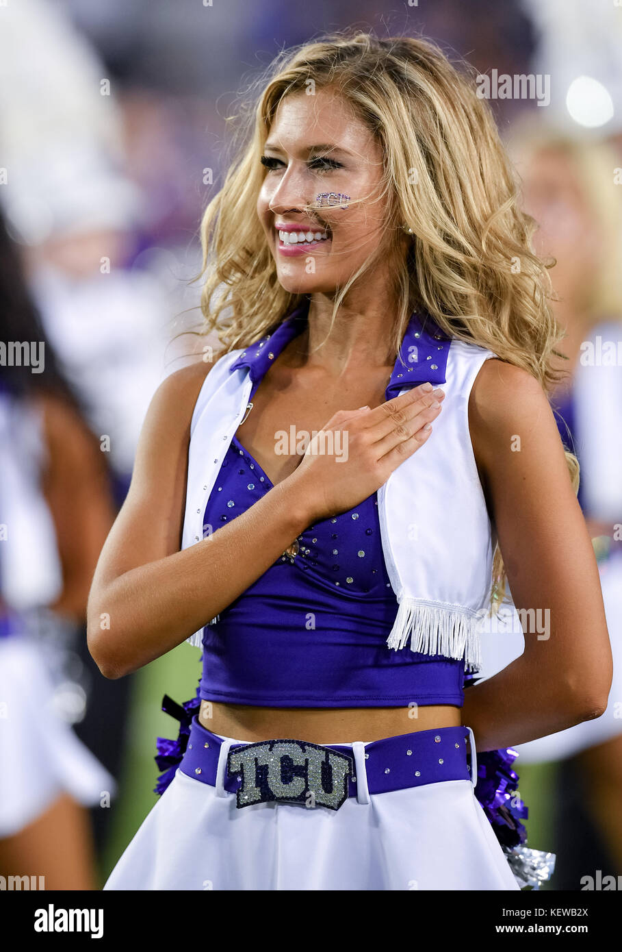 October 21, 2017: .TCU Showgirls during an NCAA Football game between ...