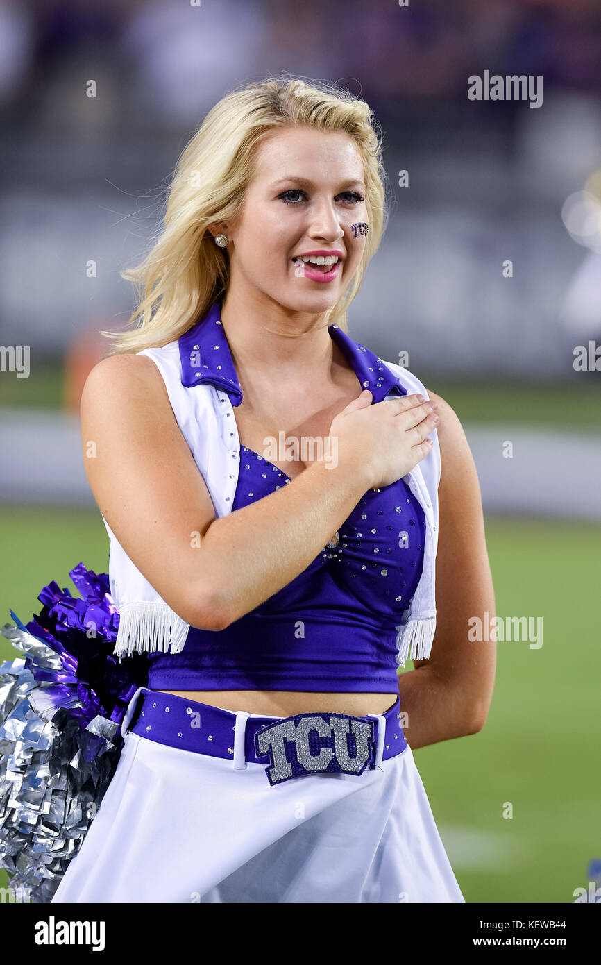 October 21, 2017: .TCU Showgirls during an NCAA Football game between ...