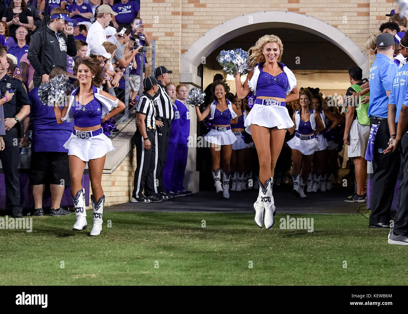 October 21, 2017: .TCU Showgirls perform during an NCAA Football game ...