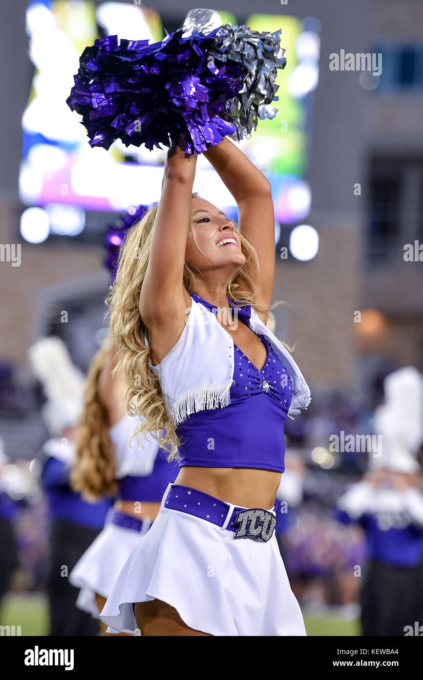 October 21, 2017: .TCU Showgirls perform during an NCAA Football game ...