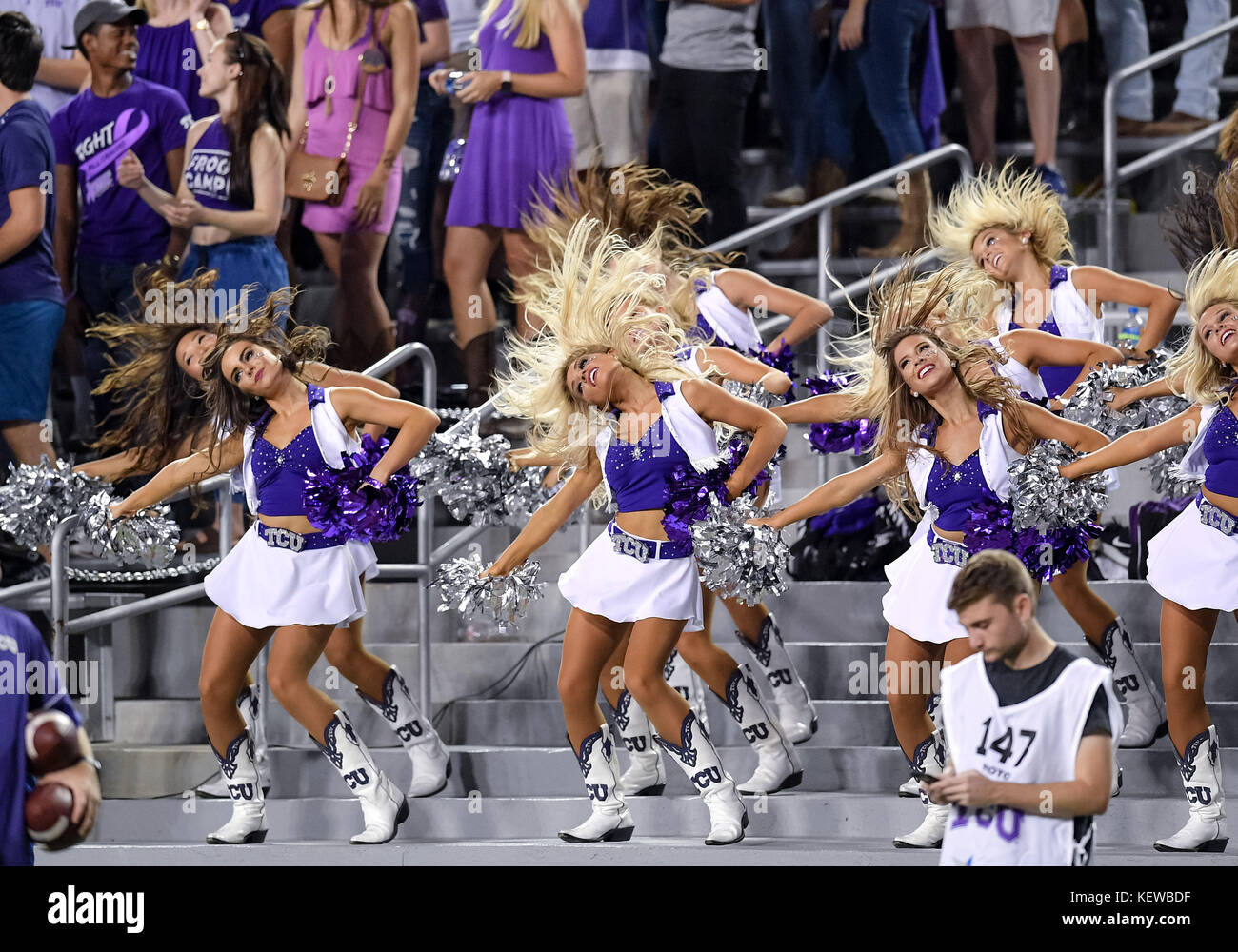 October 21, 2017: .TCU Showgirls during an NCAA Football game between ...