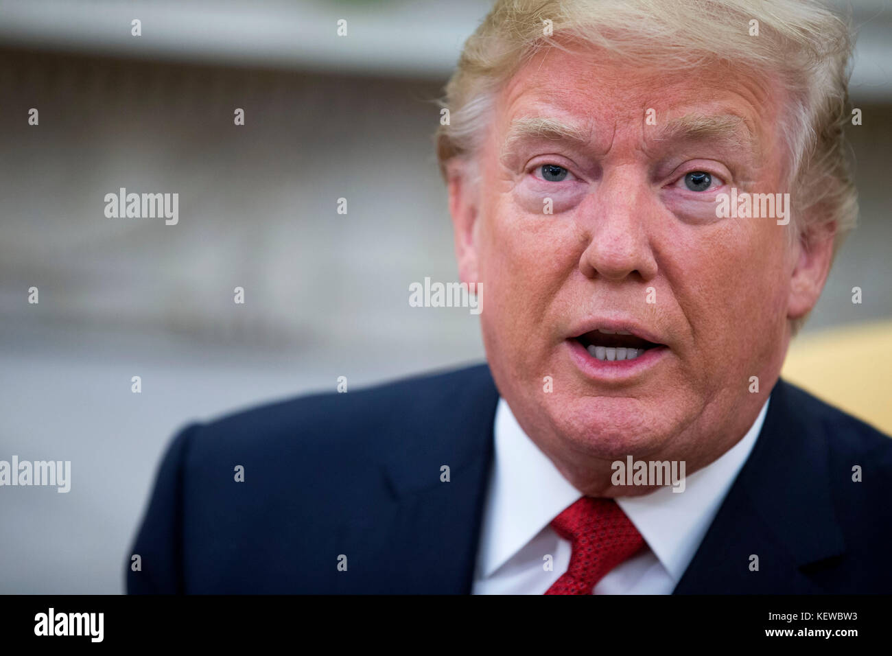 Washington, DC, USA. 23rd Oct, 2017. US President Donald Trump delivers ...